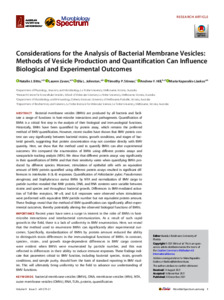 Considerations for the analysis of bacterial membrane vesicles: methods of vesicle production ...